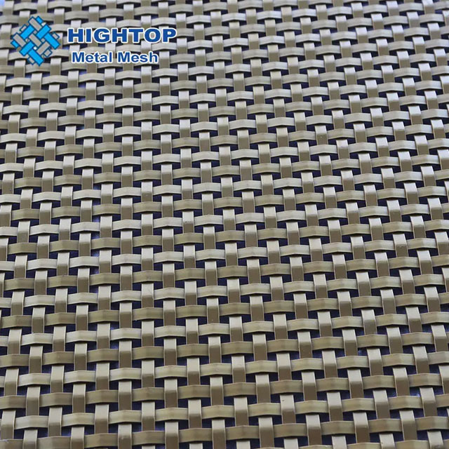 HT-AR-005:Stainless Steel Square Decorative Woven Crimped Metal Facade ...